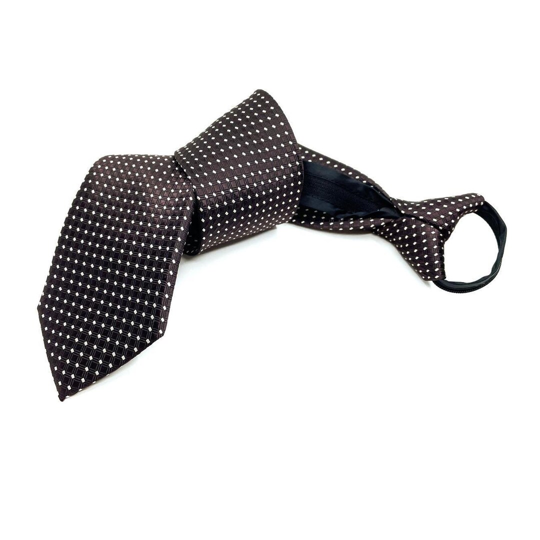Brown Ajdustable Pre Tied Tie, Brown Zipper Tie, Mens Accessory, Tie ...