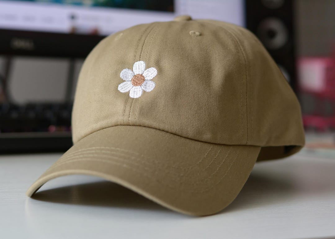 Simple Flower Embroidered Tan Baseball Hat - Etsy