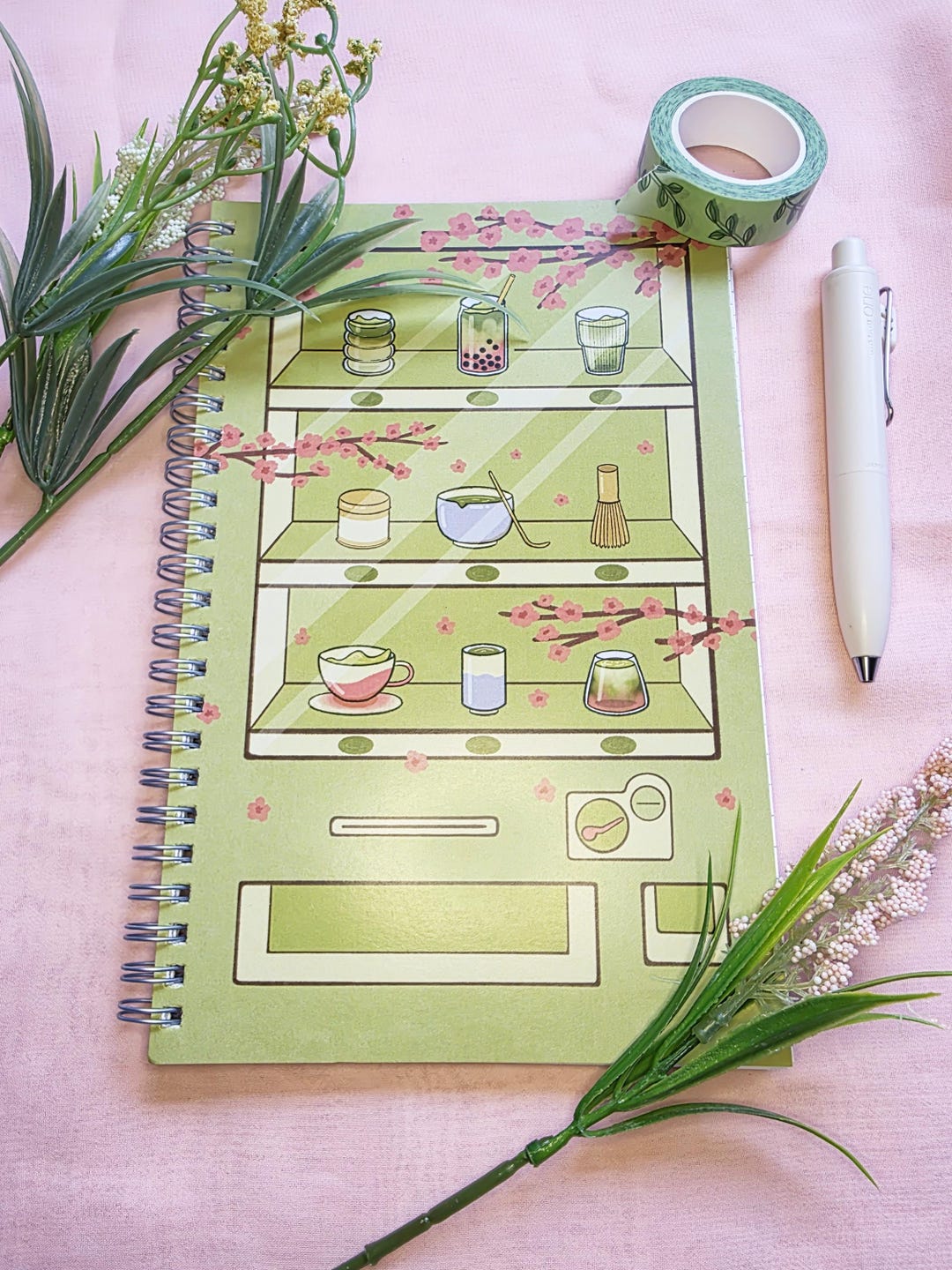 Matcha Drink Vending Machine A5 Notebook - Etsy