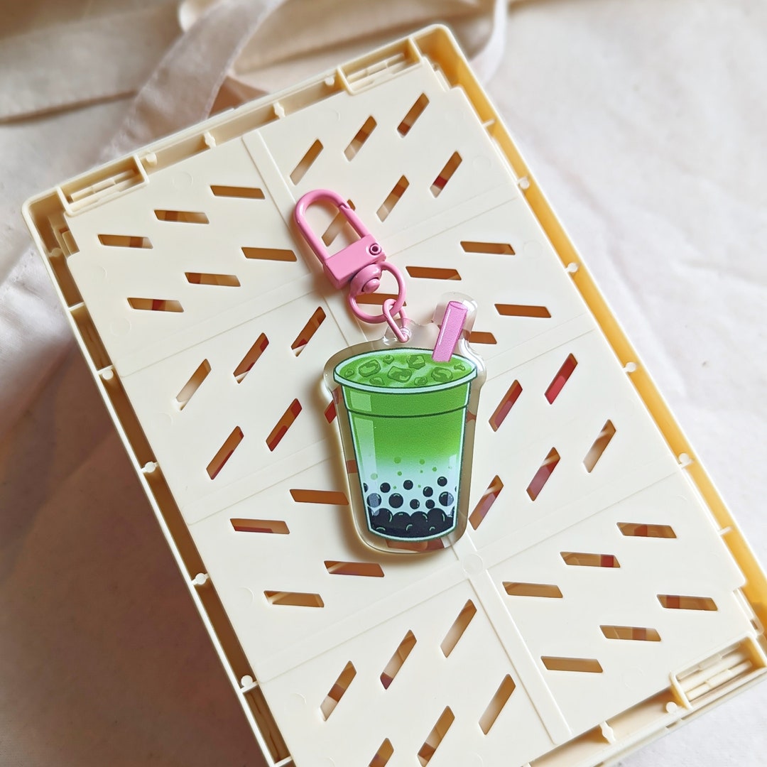 Matcha Boba Tea Keychain - Etsy