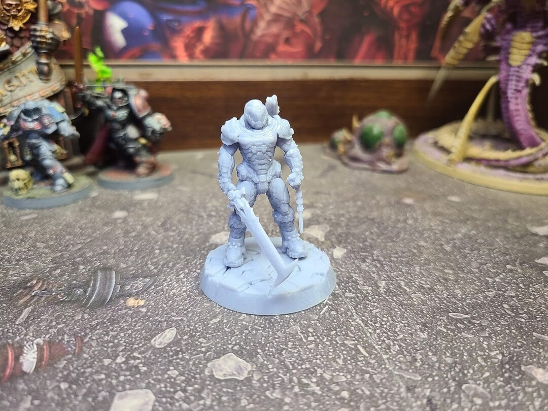 Doom Guy Miniature, Rescaled for Wargaming (two Scales / Base Options ...
