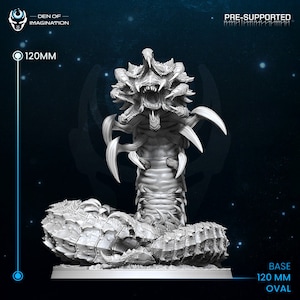 Coiled Creepworm (fits 100mm+ Bases / 2-pack Option) | Miniature ...