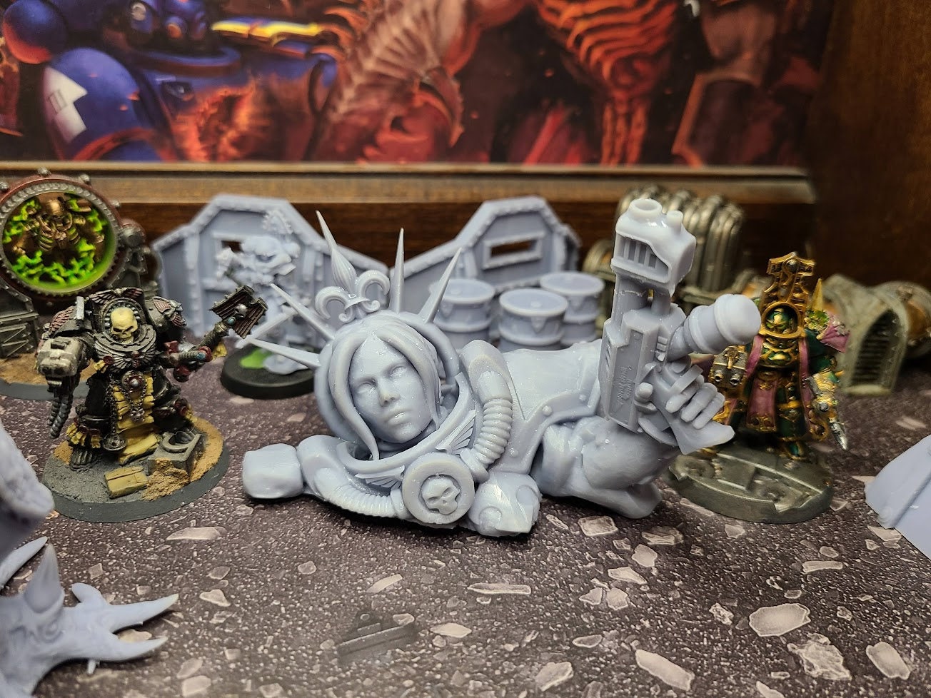 Lady Protectors Wrecked Terrain Piece | Tabletop Wargaming Terrain - Etsy