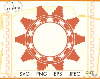 Navajo Round Design for Cutting and Printing Aztec Native American ...