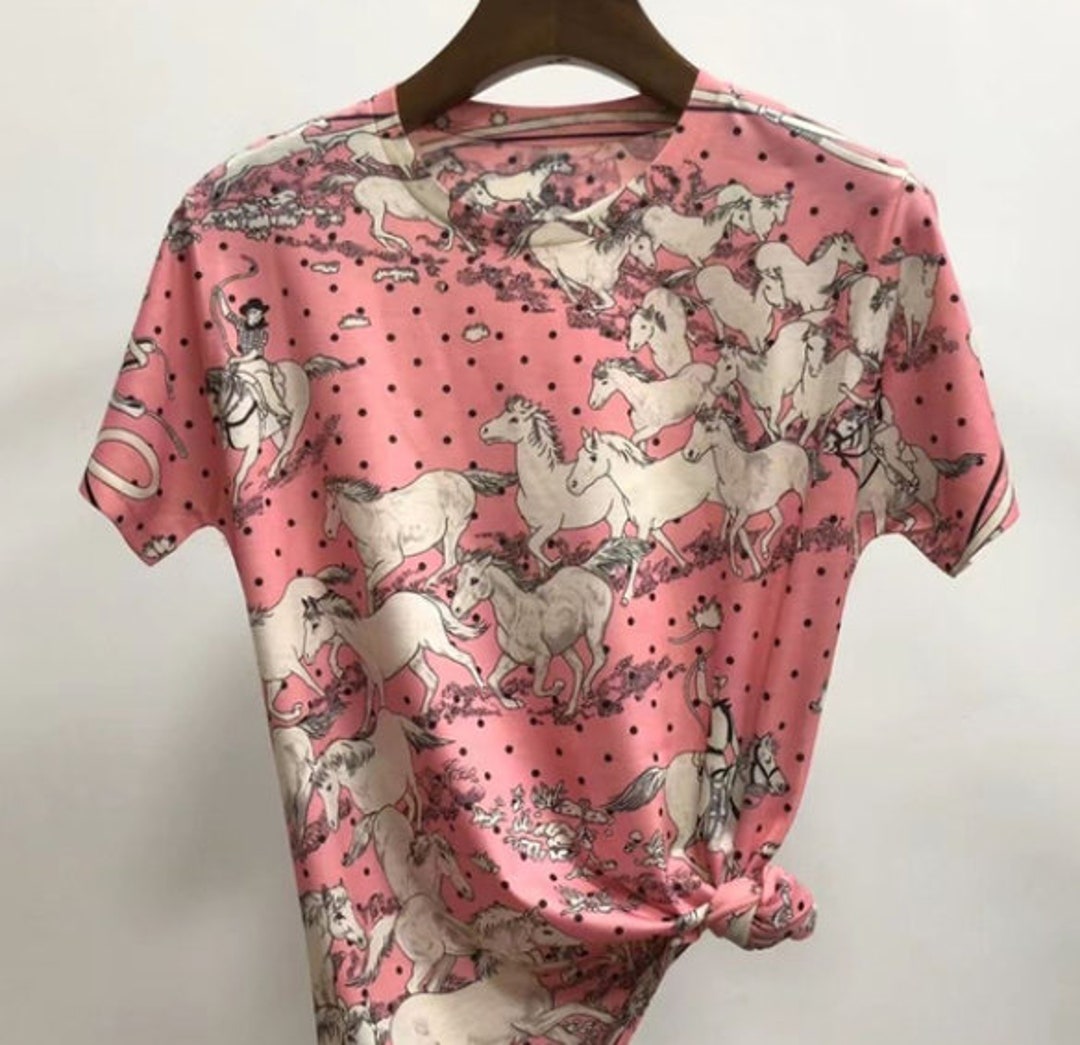 Casual Ladies Horse Print Equestrian Top by Equestrian Hills - Etsy