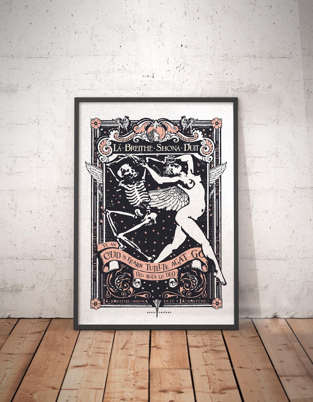 Irish Birthday Poster: "lá Breithe Shona Duit" Celtic Wall Art - Etsy