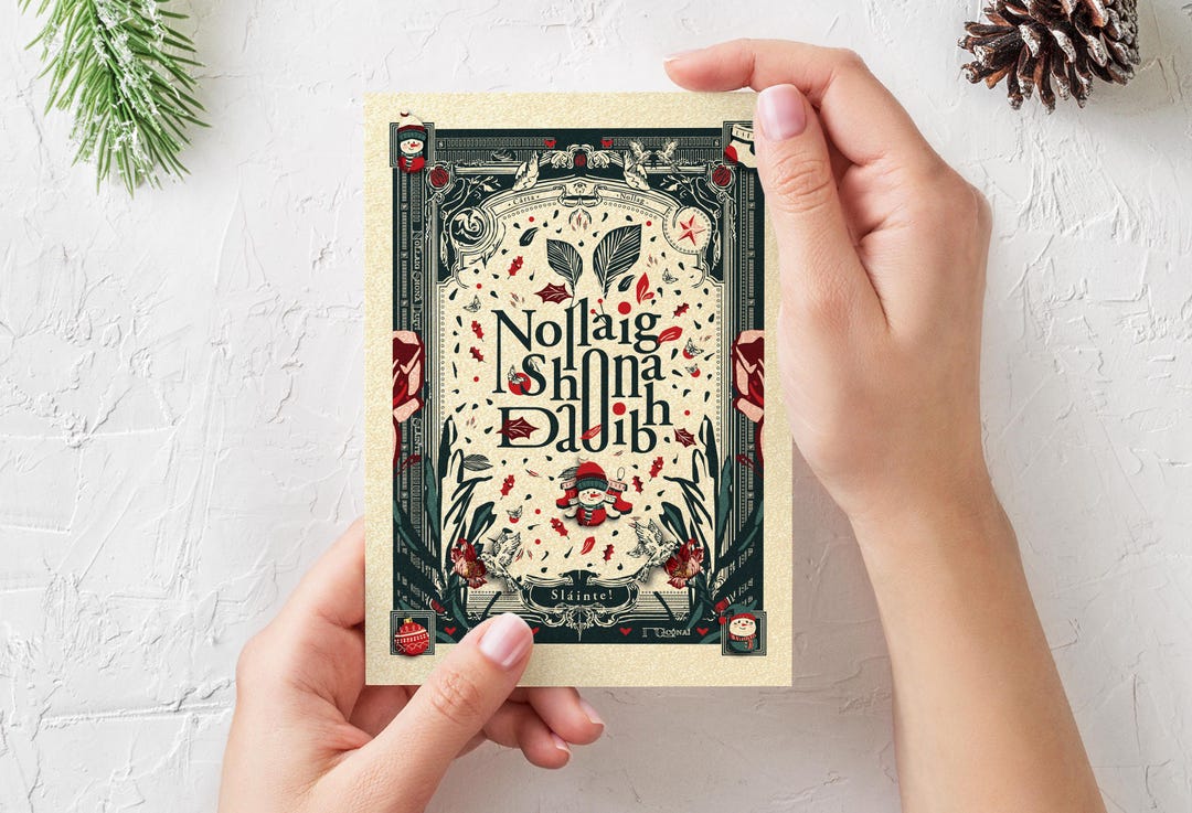 Nollaig Shona Cards, Irish Language Card Set - Etsy