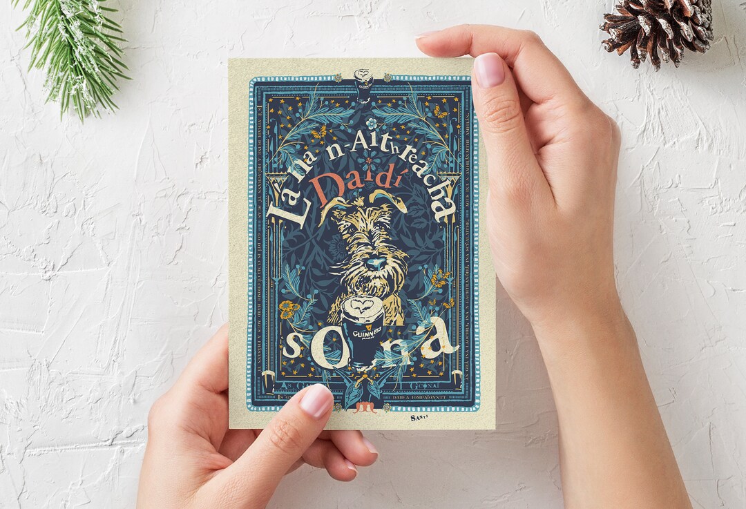 Irish Father's Day Card: Lá Na N-aithreacha Sona Daidí, A5 Gesso Paper ...