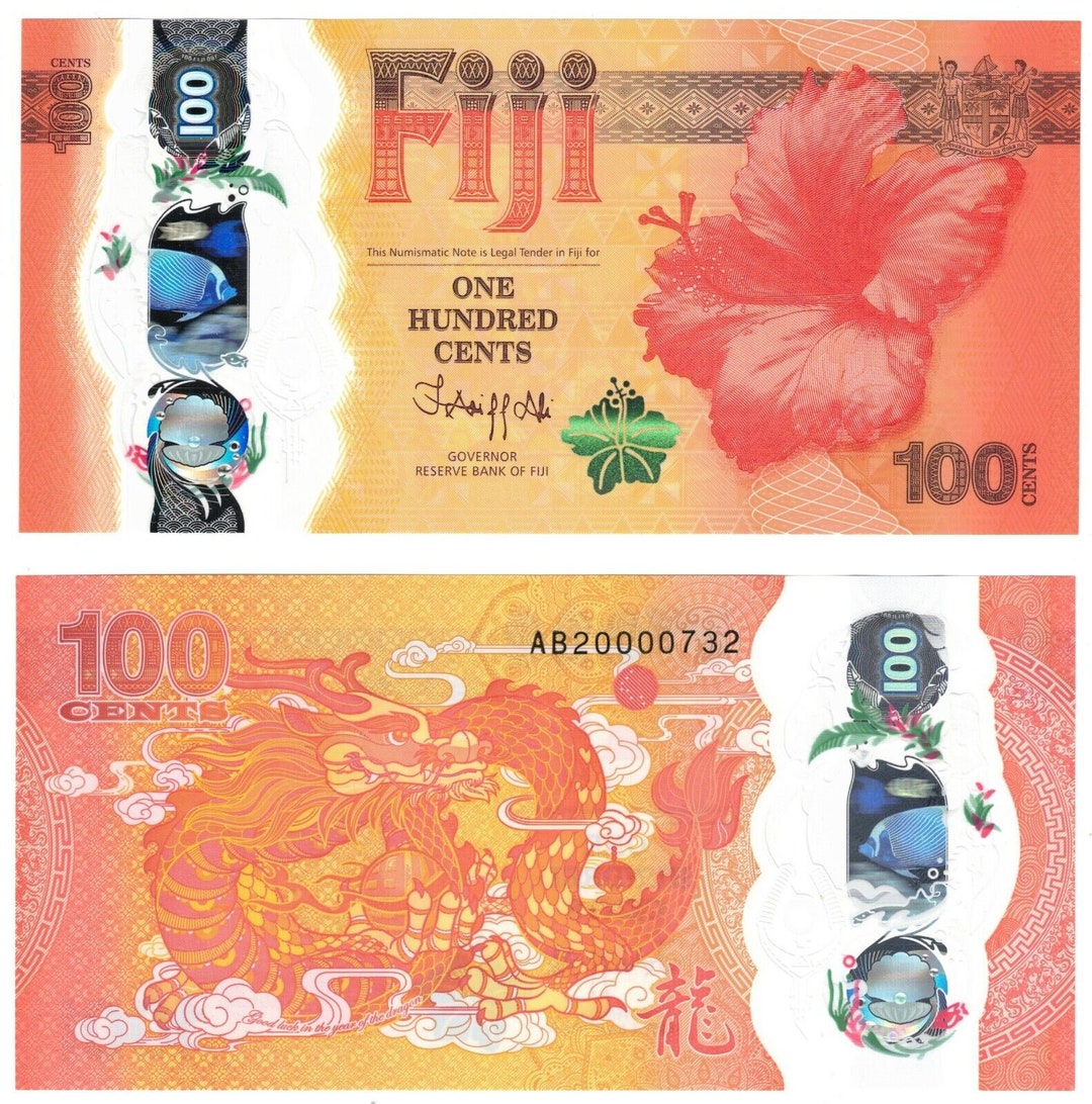 2023 Fiji P124 100 Cents Banknote UNC Polymer Commemorative Year of the ...