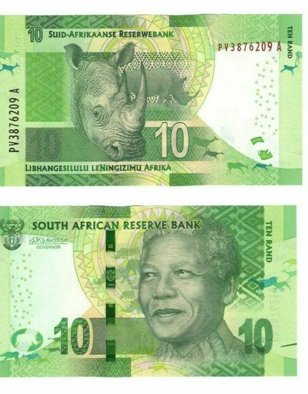 2015 South Africa P138 B Mandela 10 Rand Banknote UNC W Omron Rings - Etsy