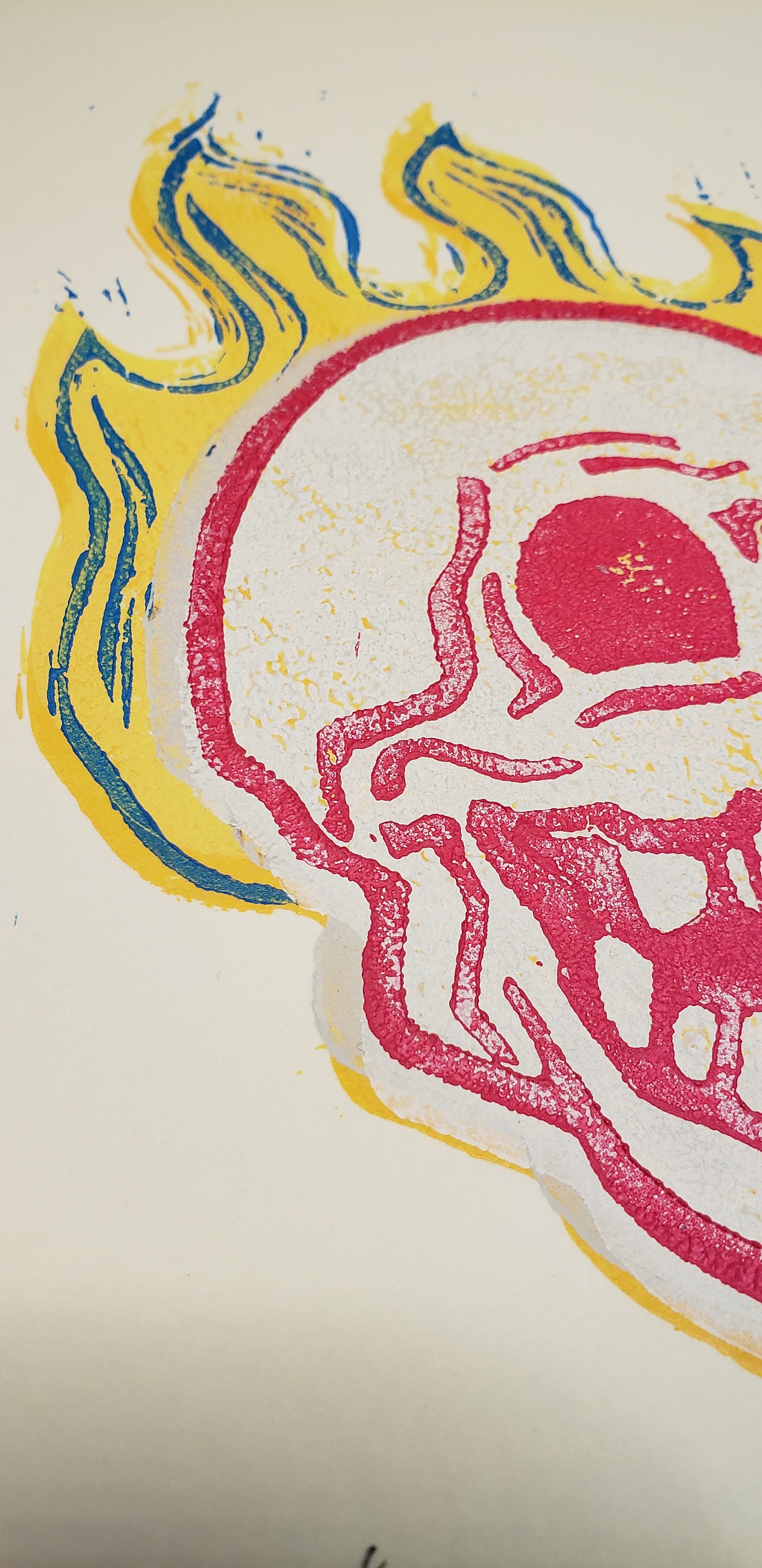 Handmade 4 Color Reduction Linocut Print Mr. Bad Example Limited ...