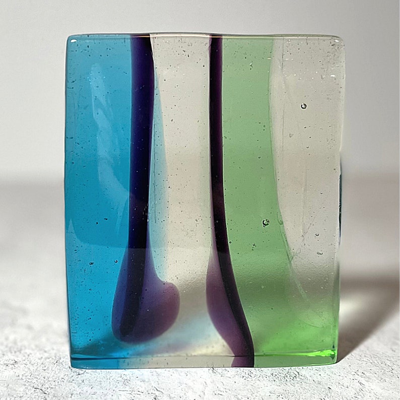 Small Wedge Fused Glass Sculpture - Etsy