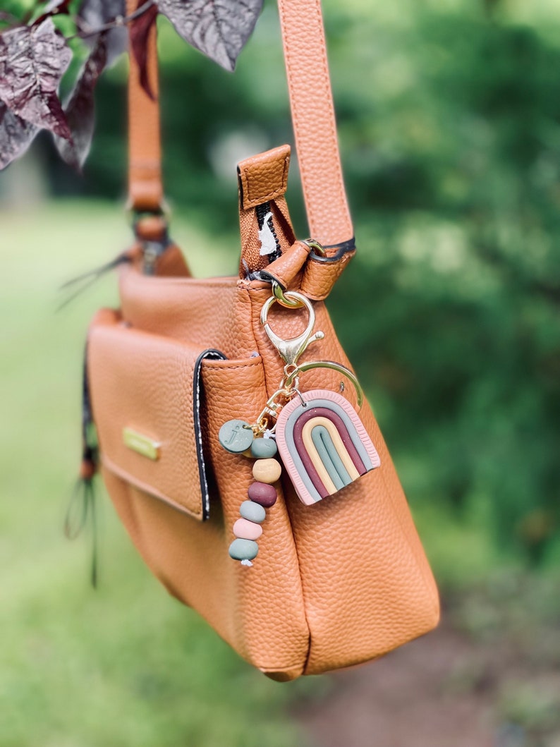 Polymer Clay Dangling Rainbow Keychain! Perfect Little Gift ! Rainbow ...