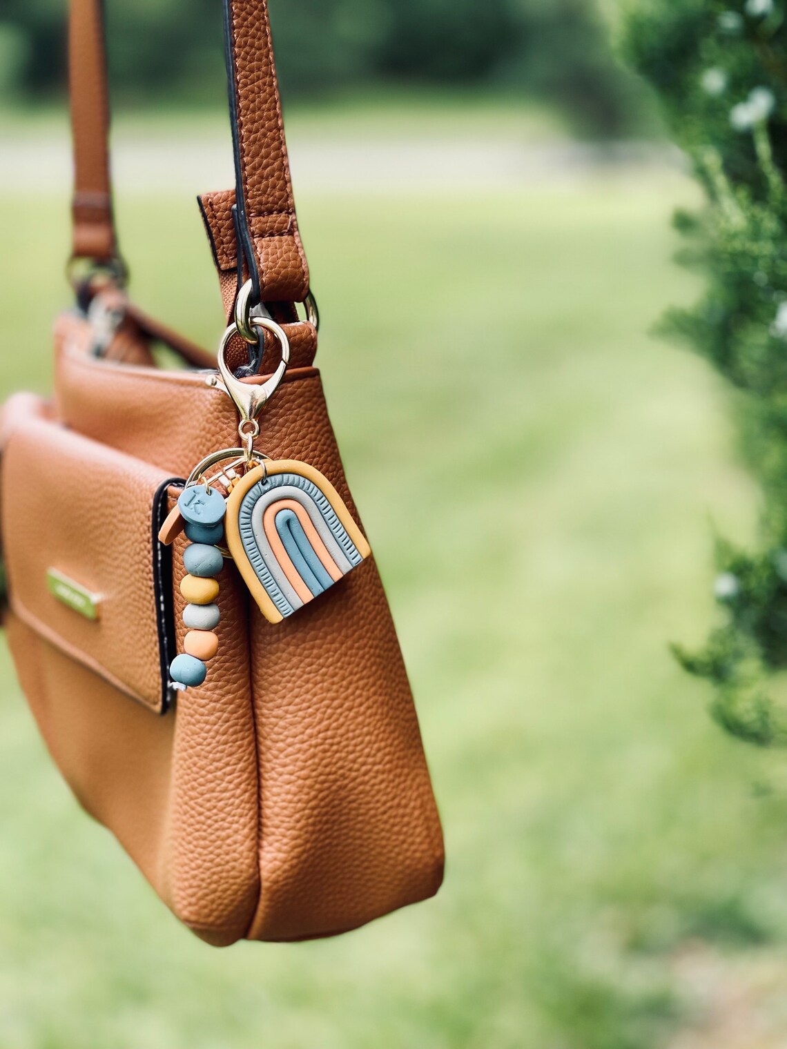 Polymer Clay Dangling Rainbow Keychain! Perfect Little Gift ! Rainbow ...