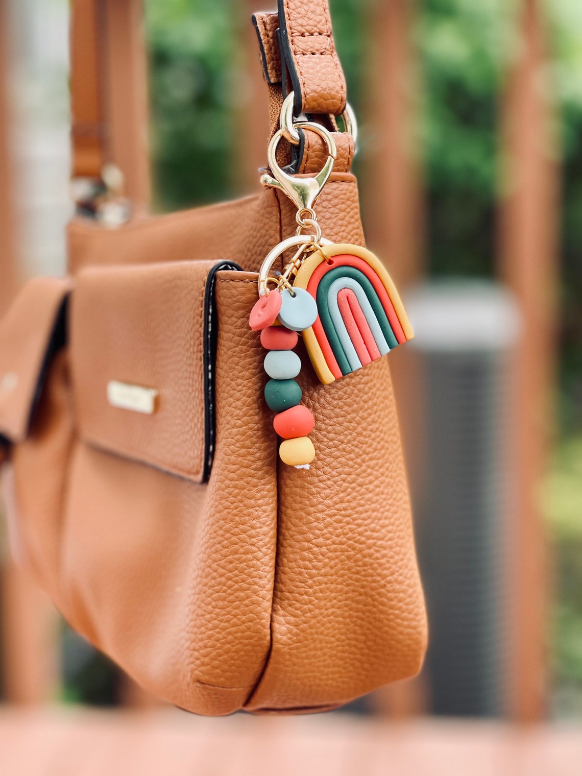 Polymer Clay Dangling Rainbow Keychain! Perfect Little Gift ! Rainbow ...