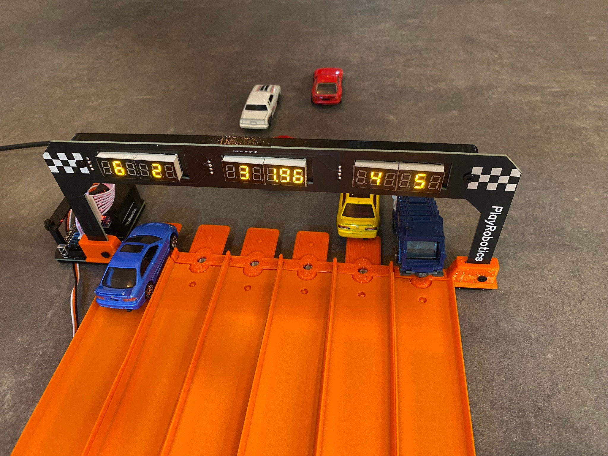 6 Lane Timing System for Hot Wheels Orange Tracks | Timer | Start Gate ...