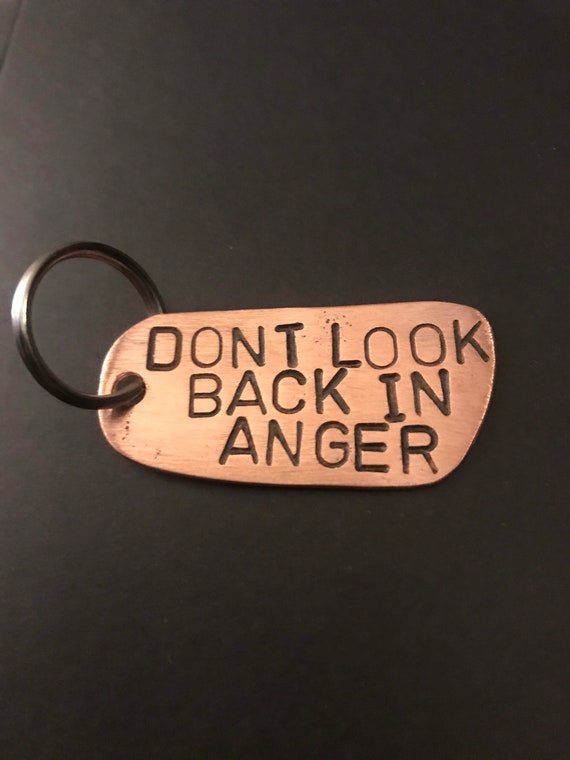 Oasis Inspired Dont Look Back in Anger Copper Keyring Hand | Etsy