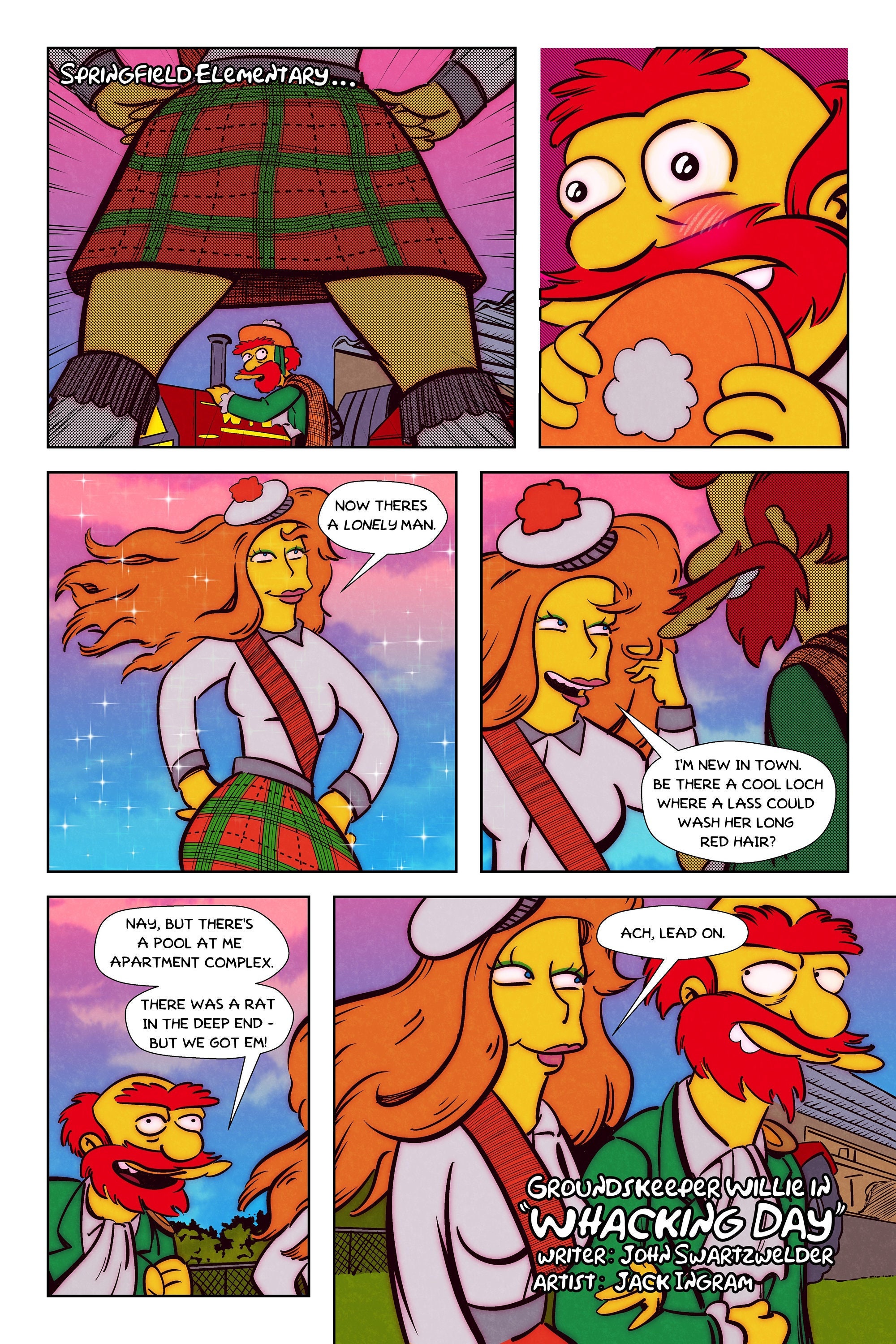 Groundskeepers Willie the Simpsons Comic Strip A4 Full Colour Art Print - Etsy