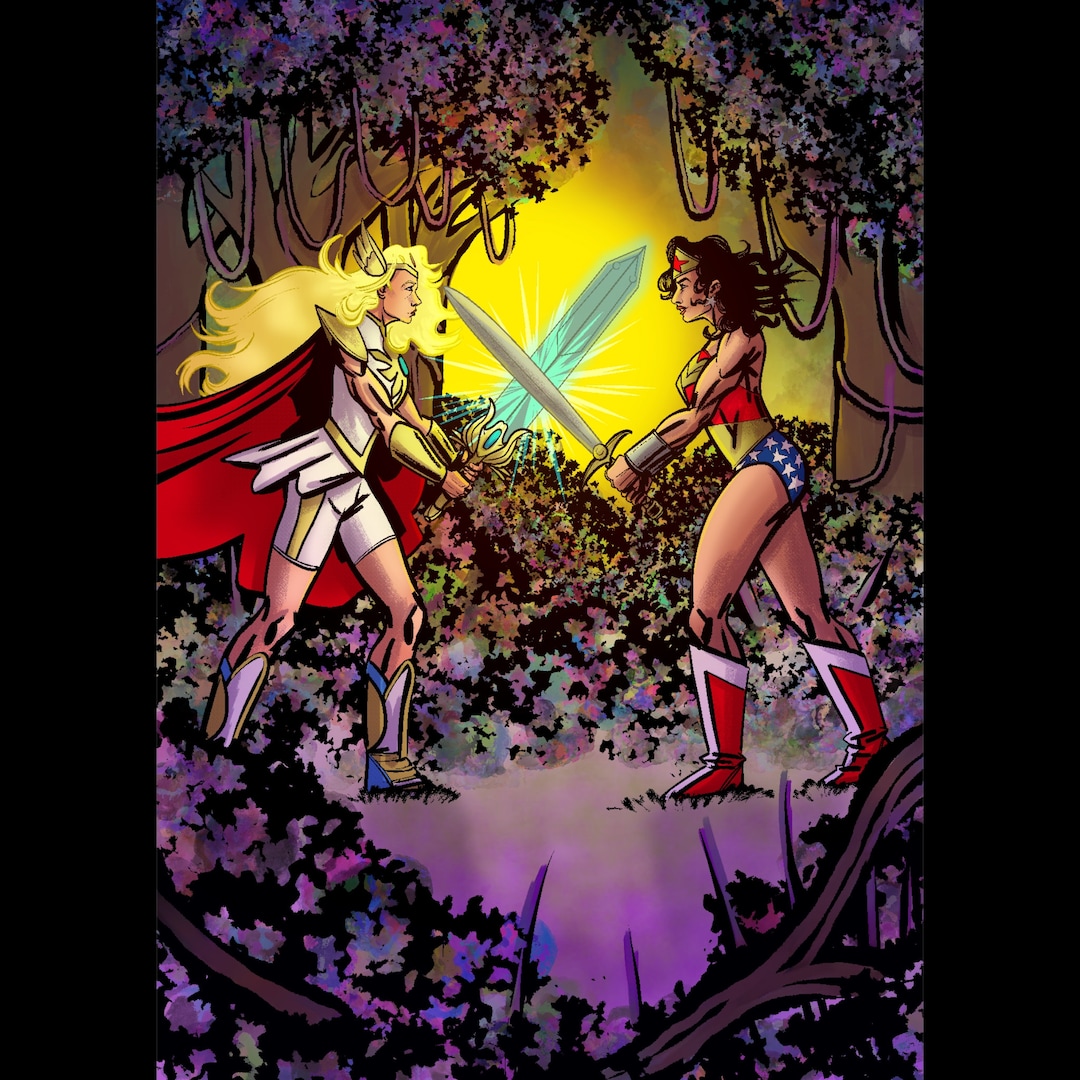 Wonder Woman Vs She-ra A4 Print - Etsy UK