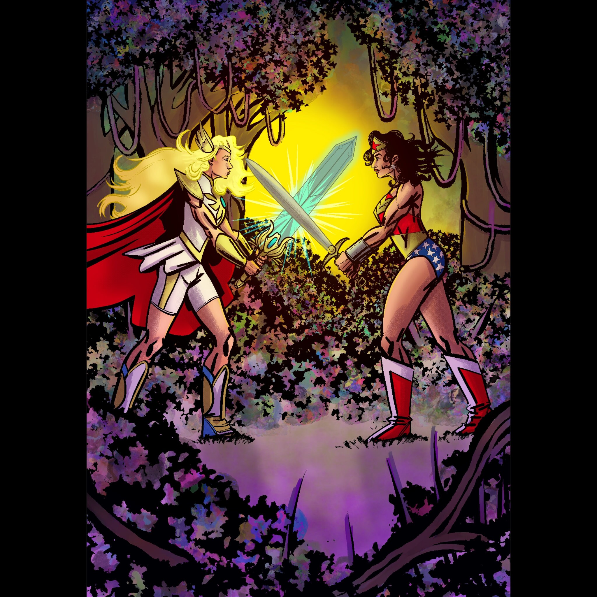 Wonder Woman Vs She-ra A4 Print - Etsy
