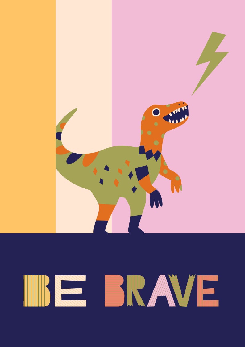 Brave Dinosaur - Etsy