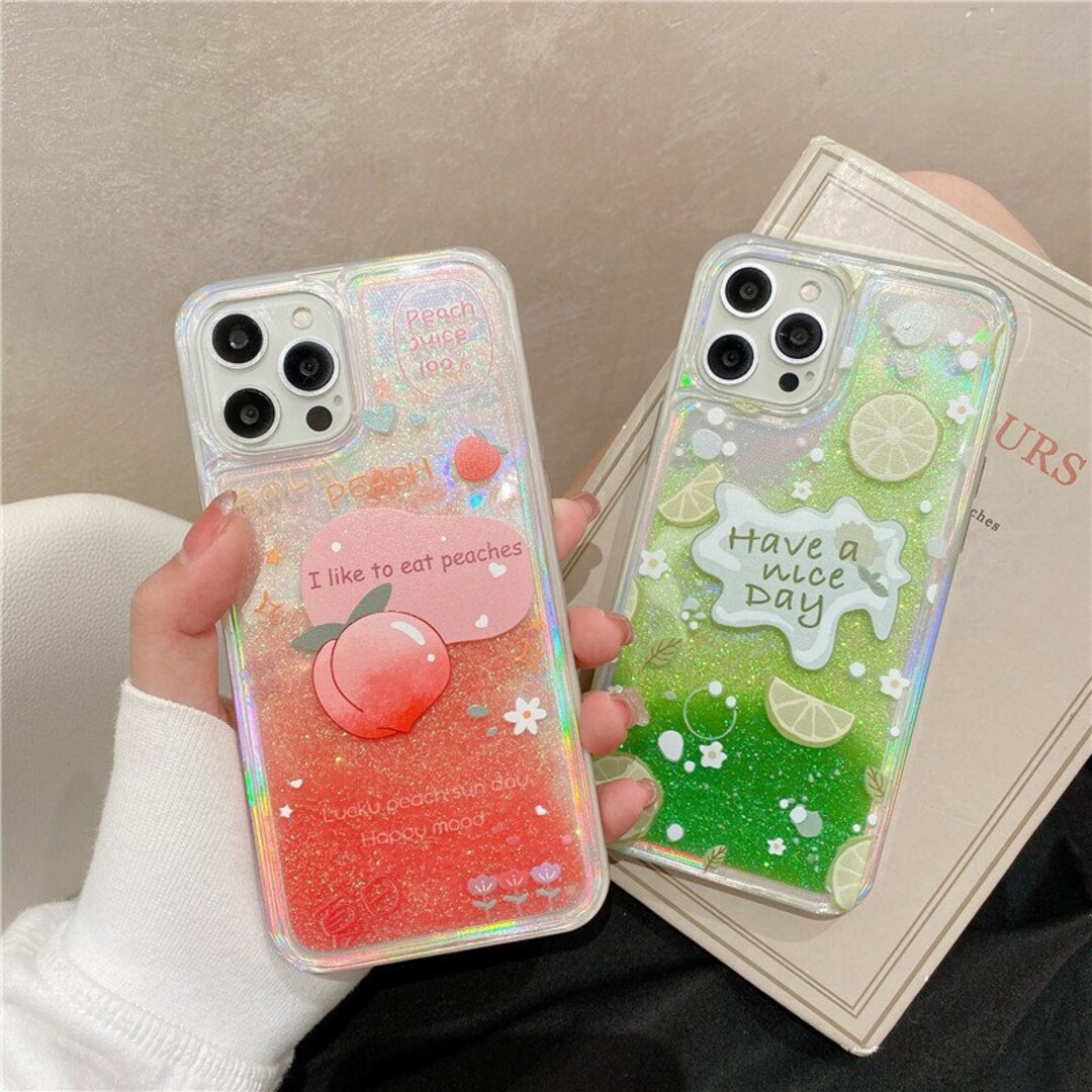 Fruit Clear iPhone Case, 3D Quicksand iPhone Case, Liquid Phone Case ...