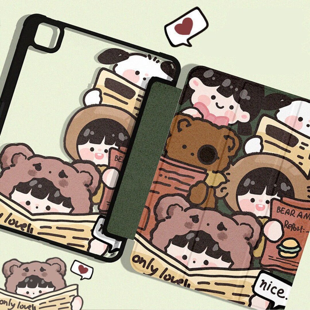Bear Girl iPad Case, Acrylic iPad Air Case, iPad Air 4 Case, iPad 2017 ...