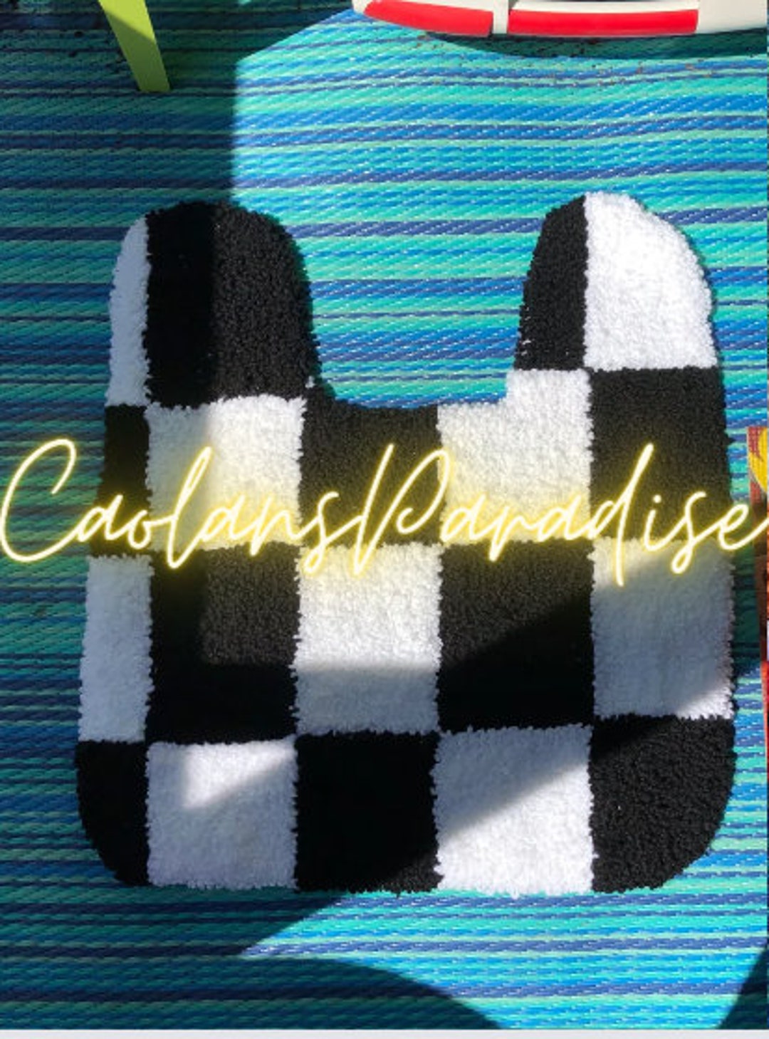 Checkerboard Toilet Rug - Etsy