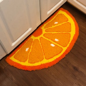Handmade Orange Fruit Half Circle Rug - Etsy