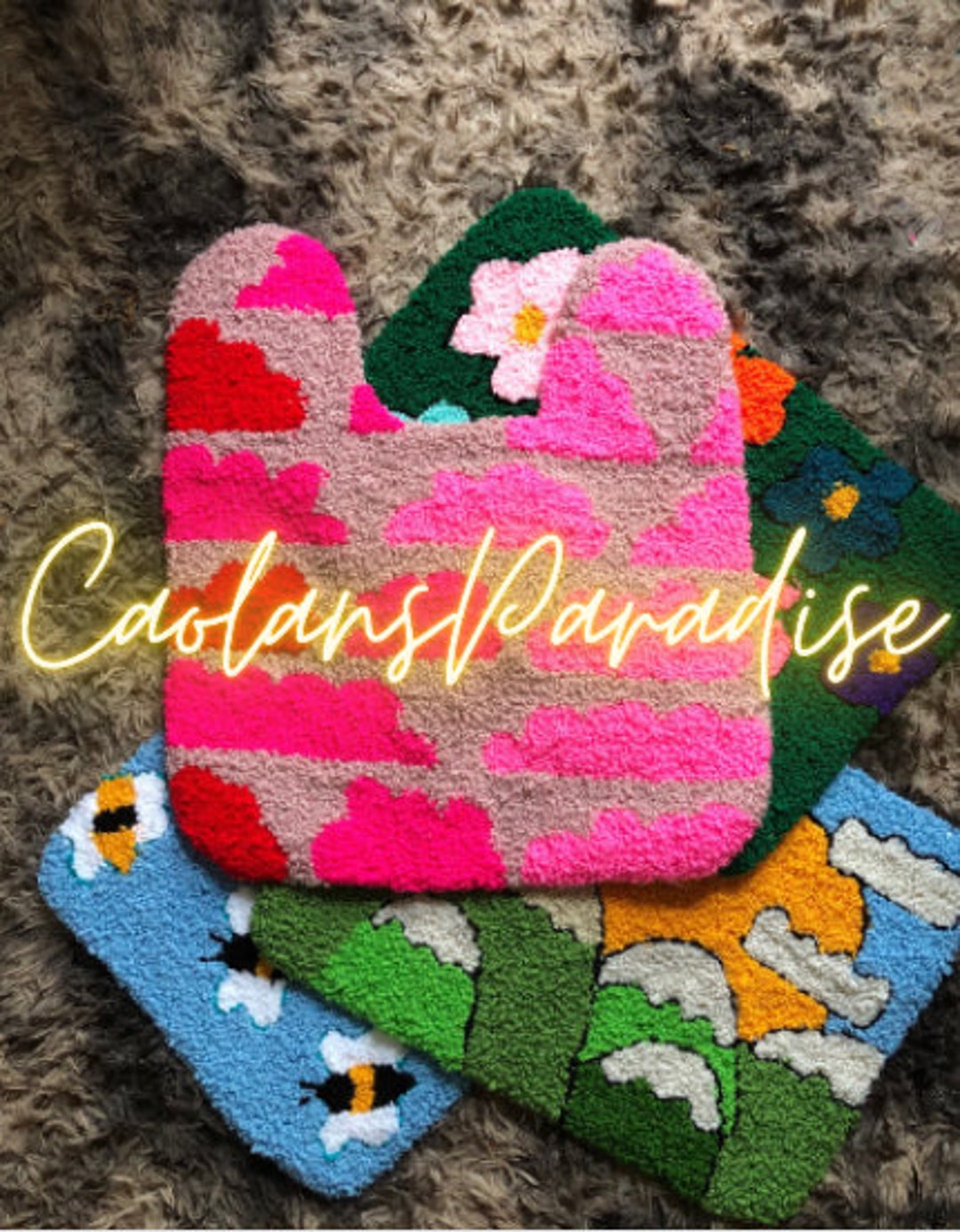 Handmade Pink Cloud Toilet Rug - Etsy