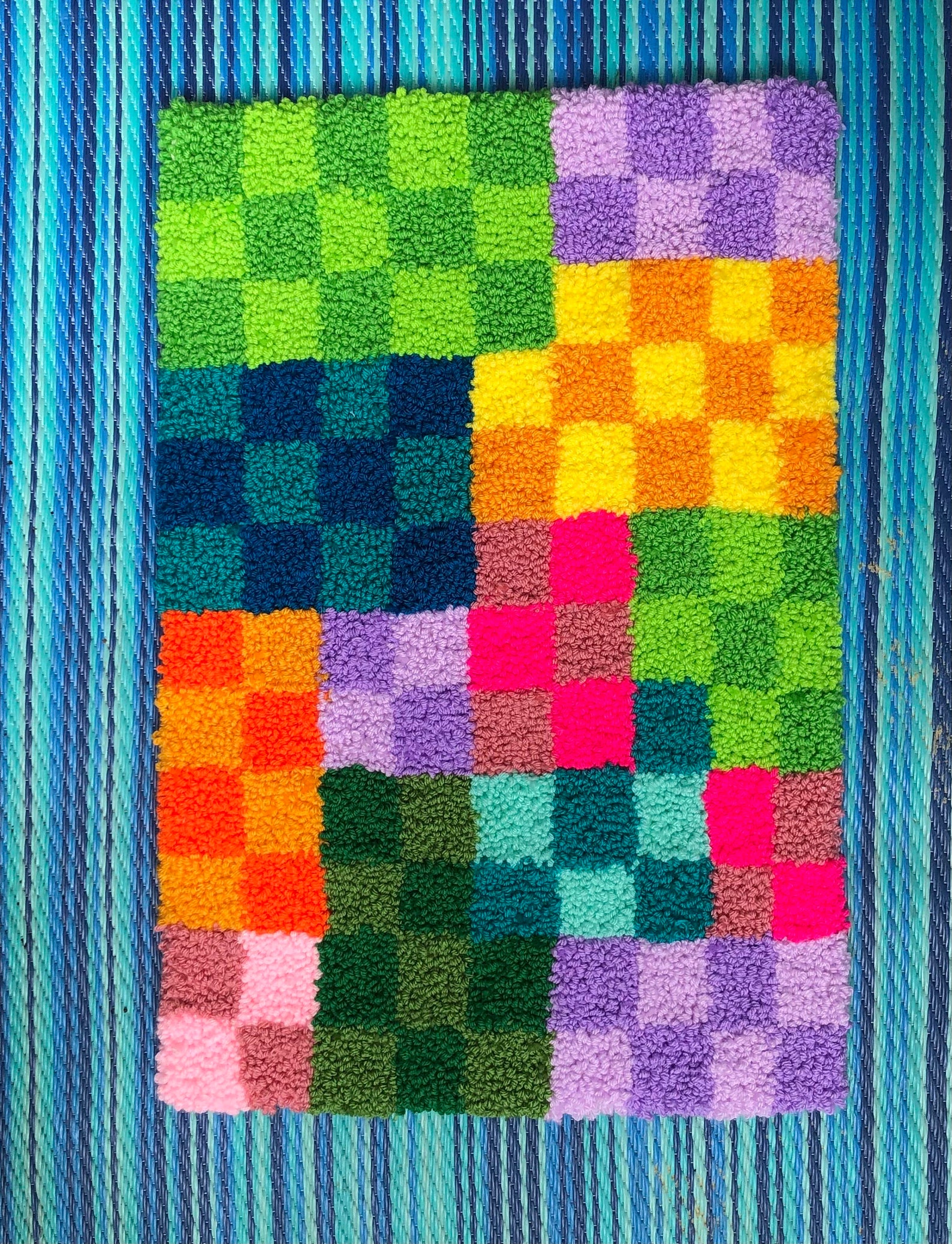 Handmade Rectangle Checkerboard Rug - Etsy