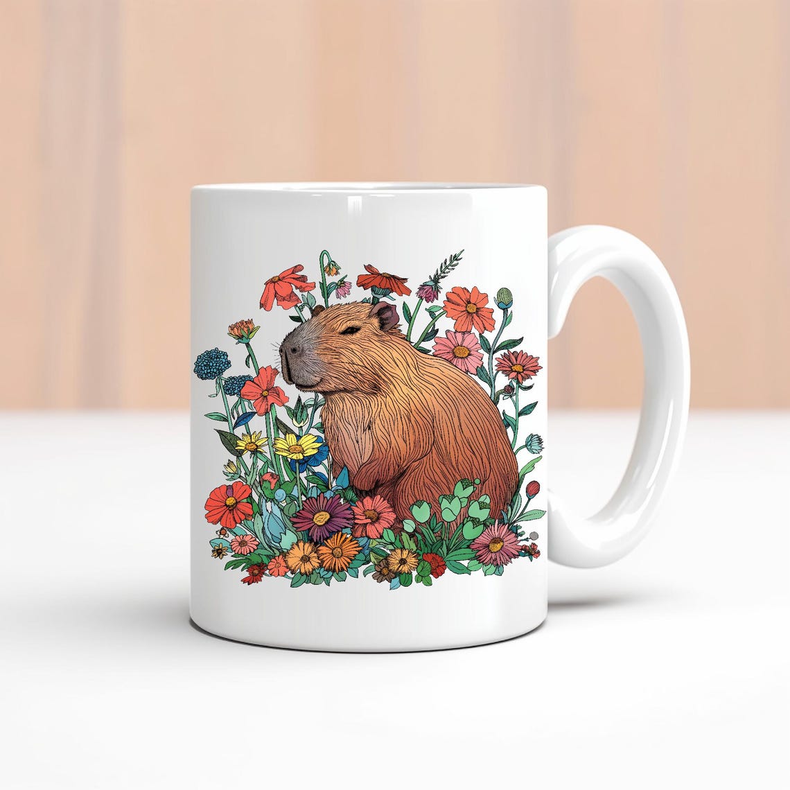 Capybara Smelling Flowers-capybara Png-capybara Sublimation-cute Animal ...