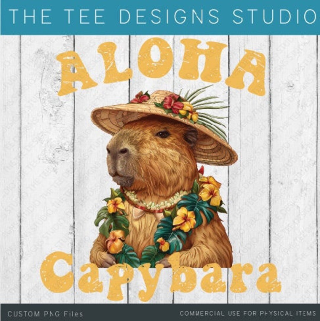 Aloha Capybara Sublimation File, Capybara Graphic, Capybara Vacation ...