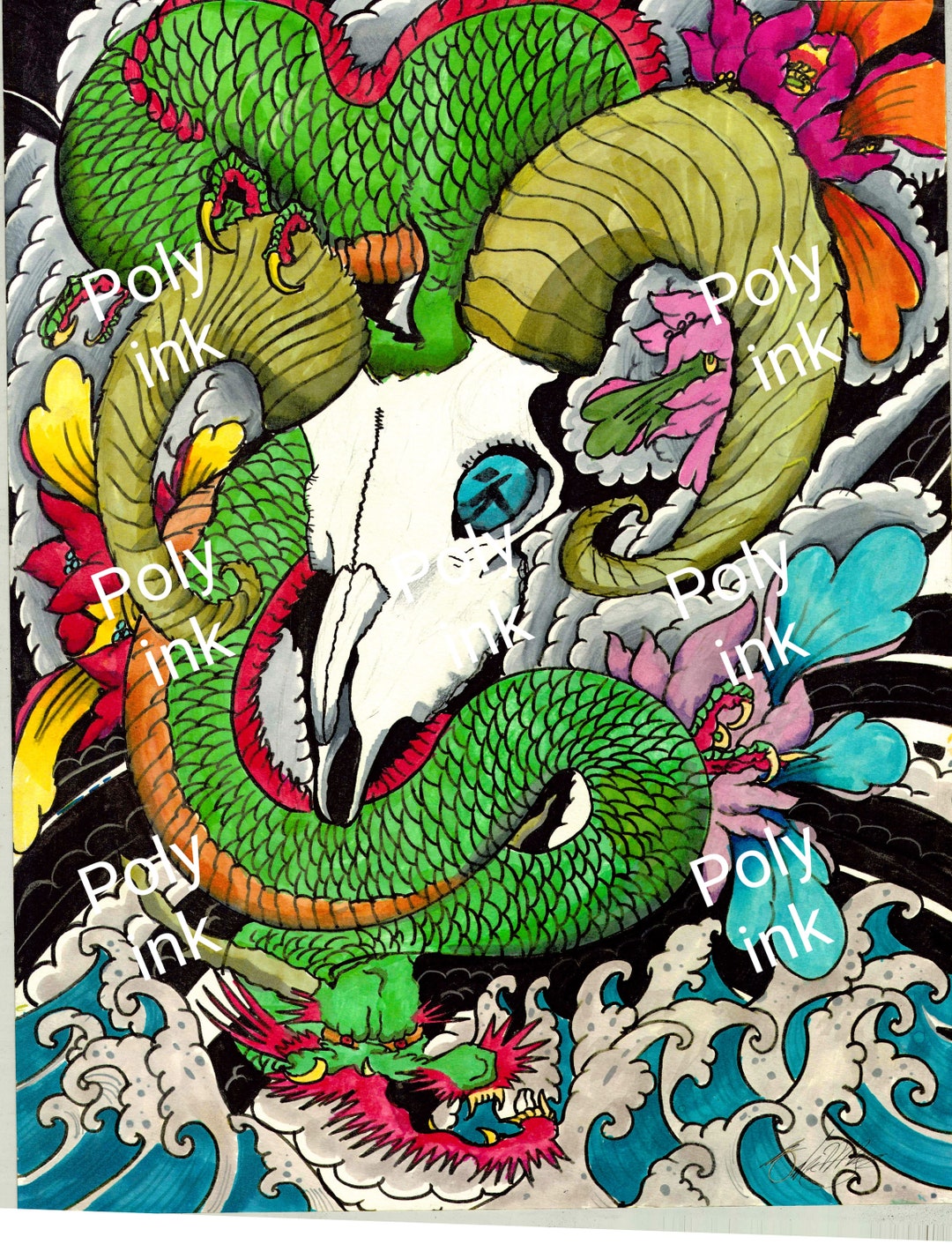 Japanese Ryu (dragon) 日本の竜 - Etsy UK