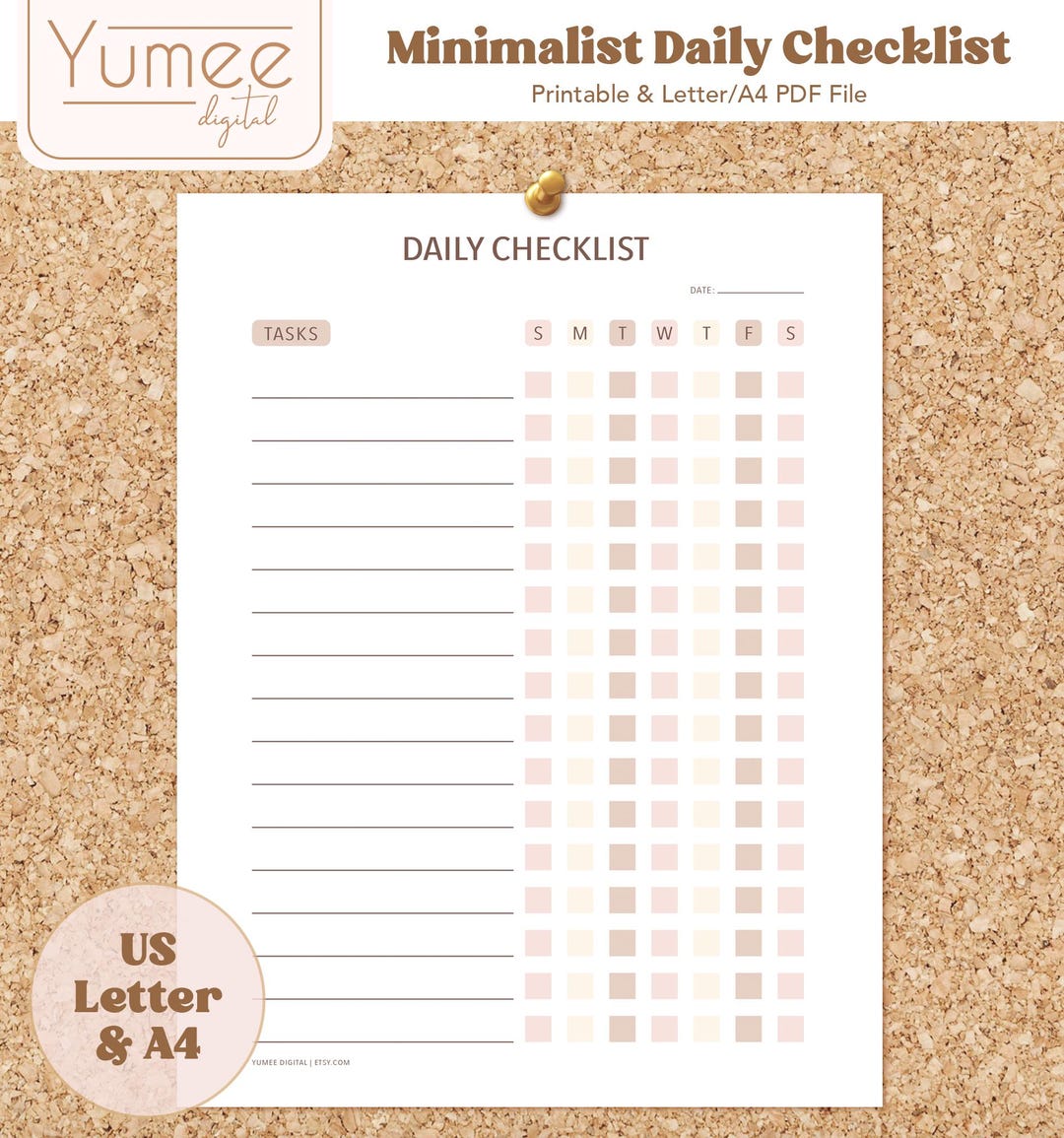 Minimalist Task Checklist Printable: Simple Adhd-friendly Task ...