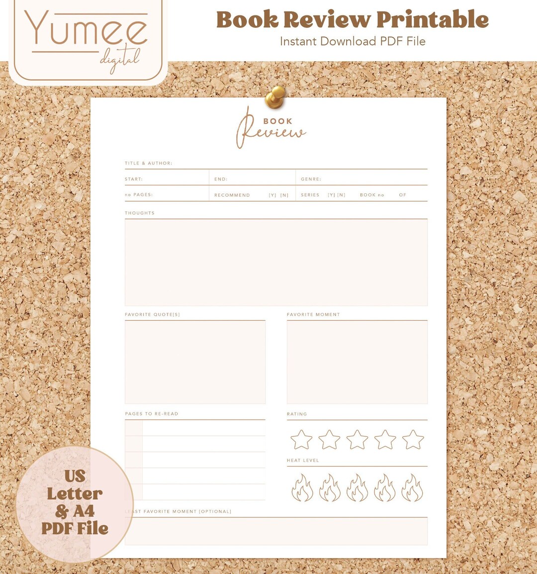 Book Review Printable PDF File - Minimal Aesthetic Book Review Pdf ...