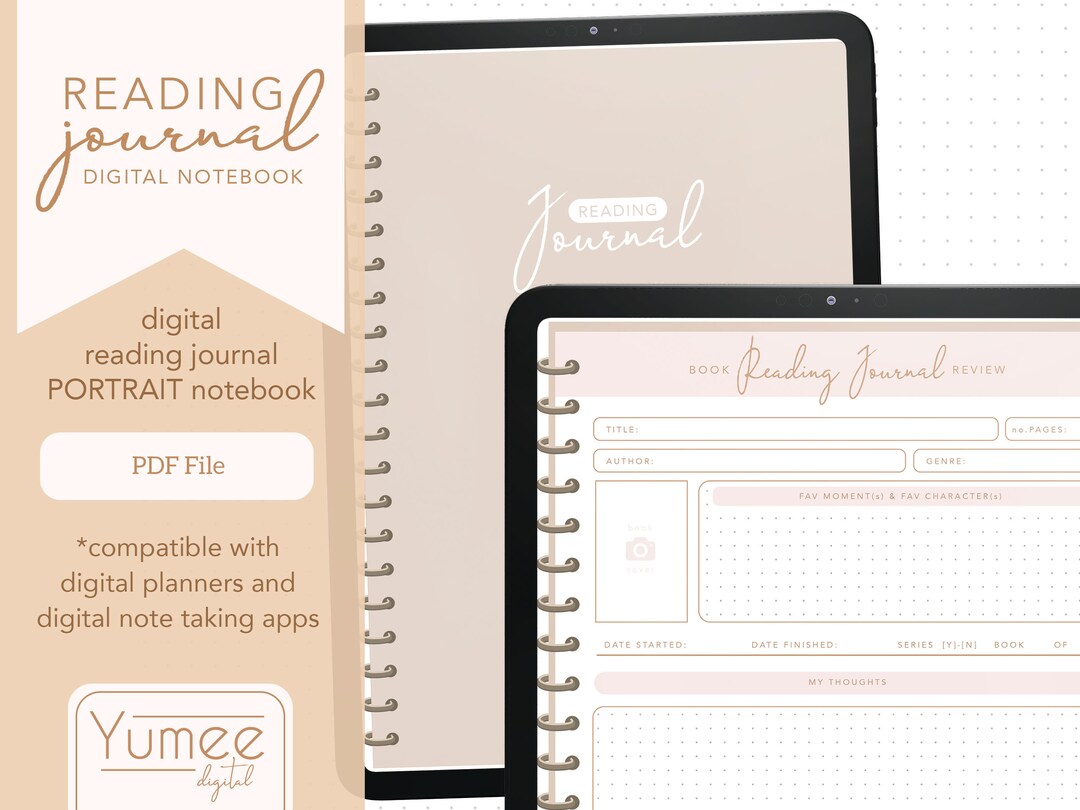 Reading Journal Digital Planner-reading List Book Review PDF- Simple ...