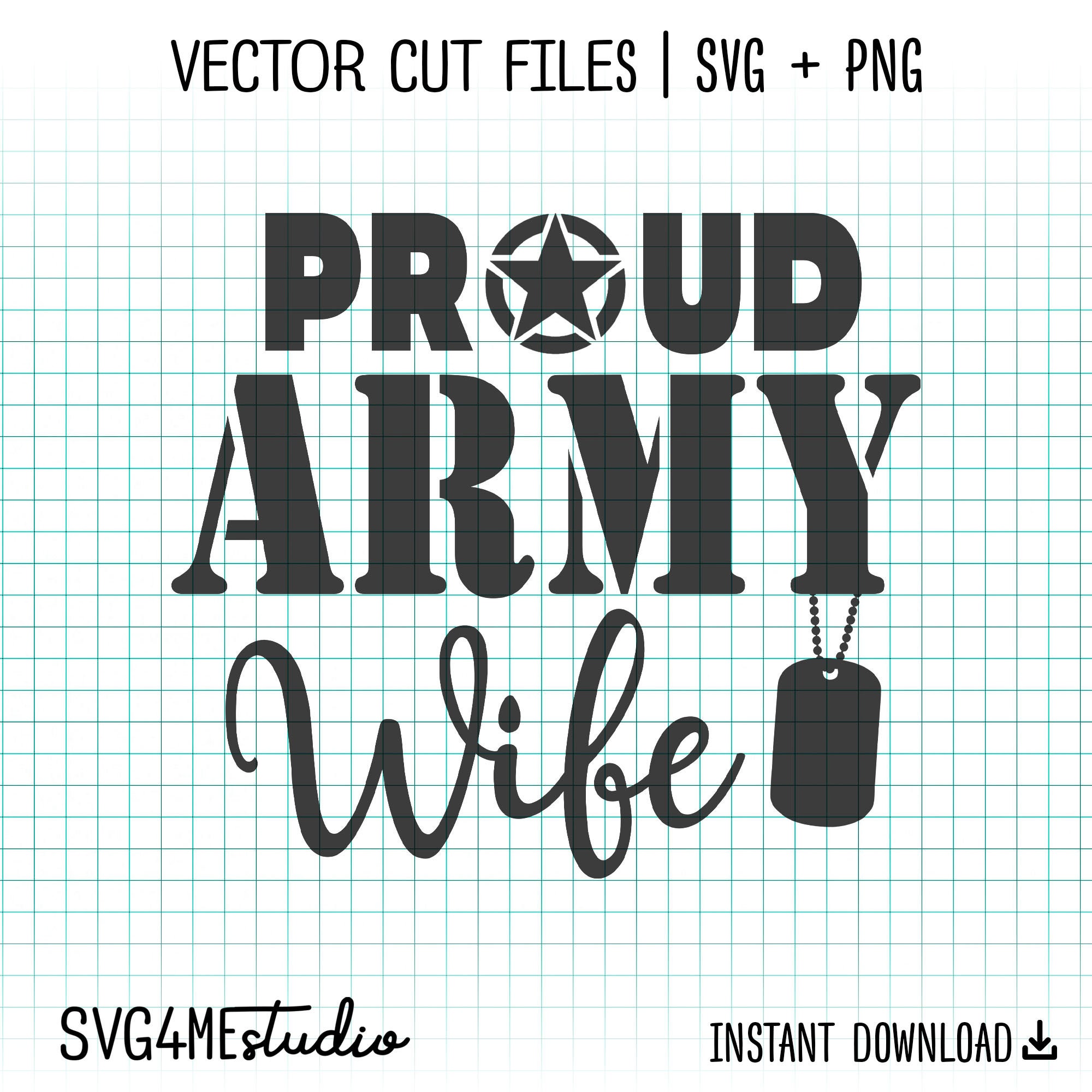 Military Proud Army Wife Decal Svg Cut File For Vinyl Or Sticker Etsy