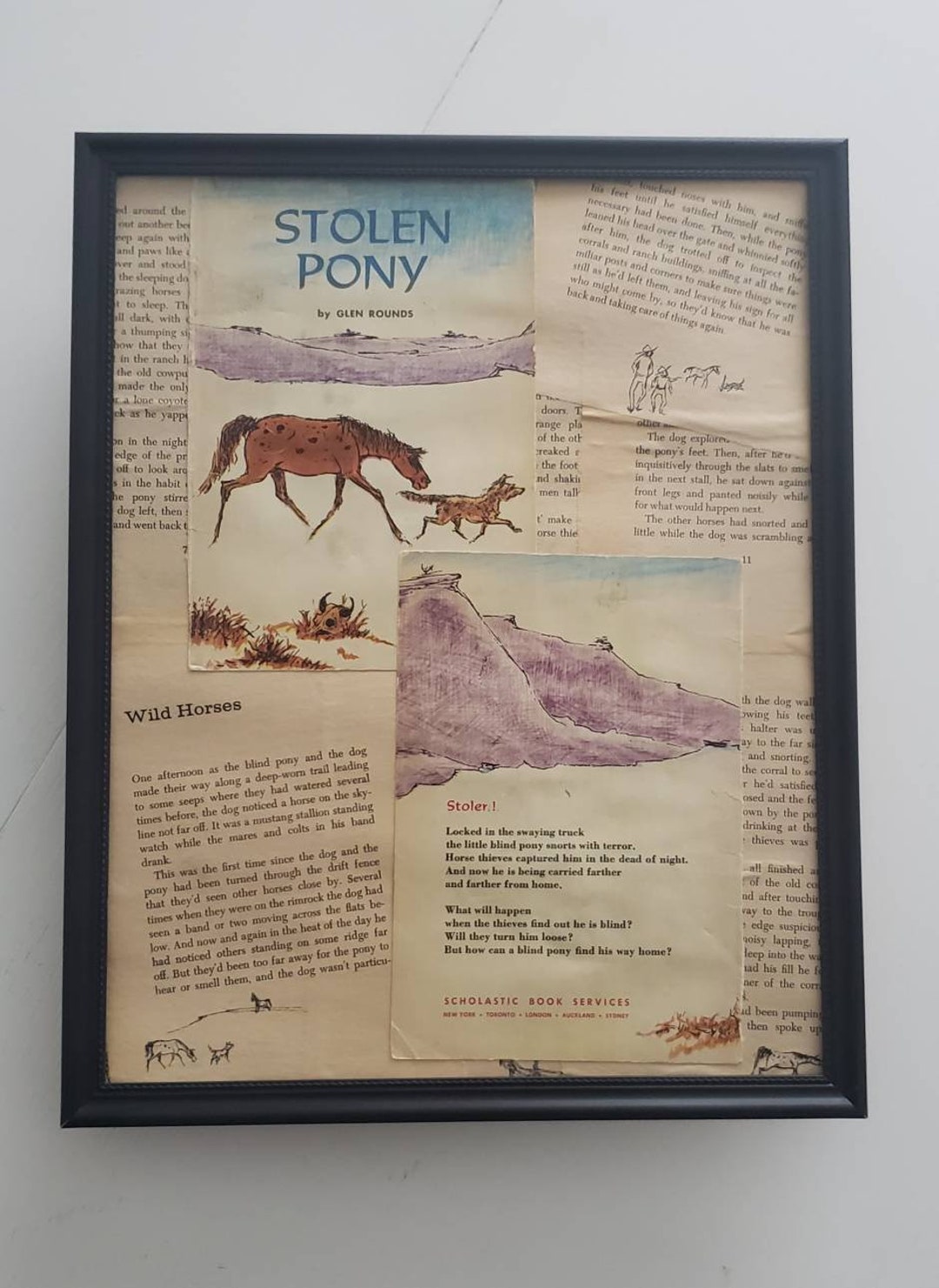 Glen Rounds the Stolen Pony Vintage Paperback Book Cover Collage Art ...