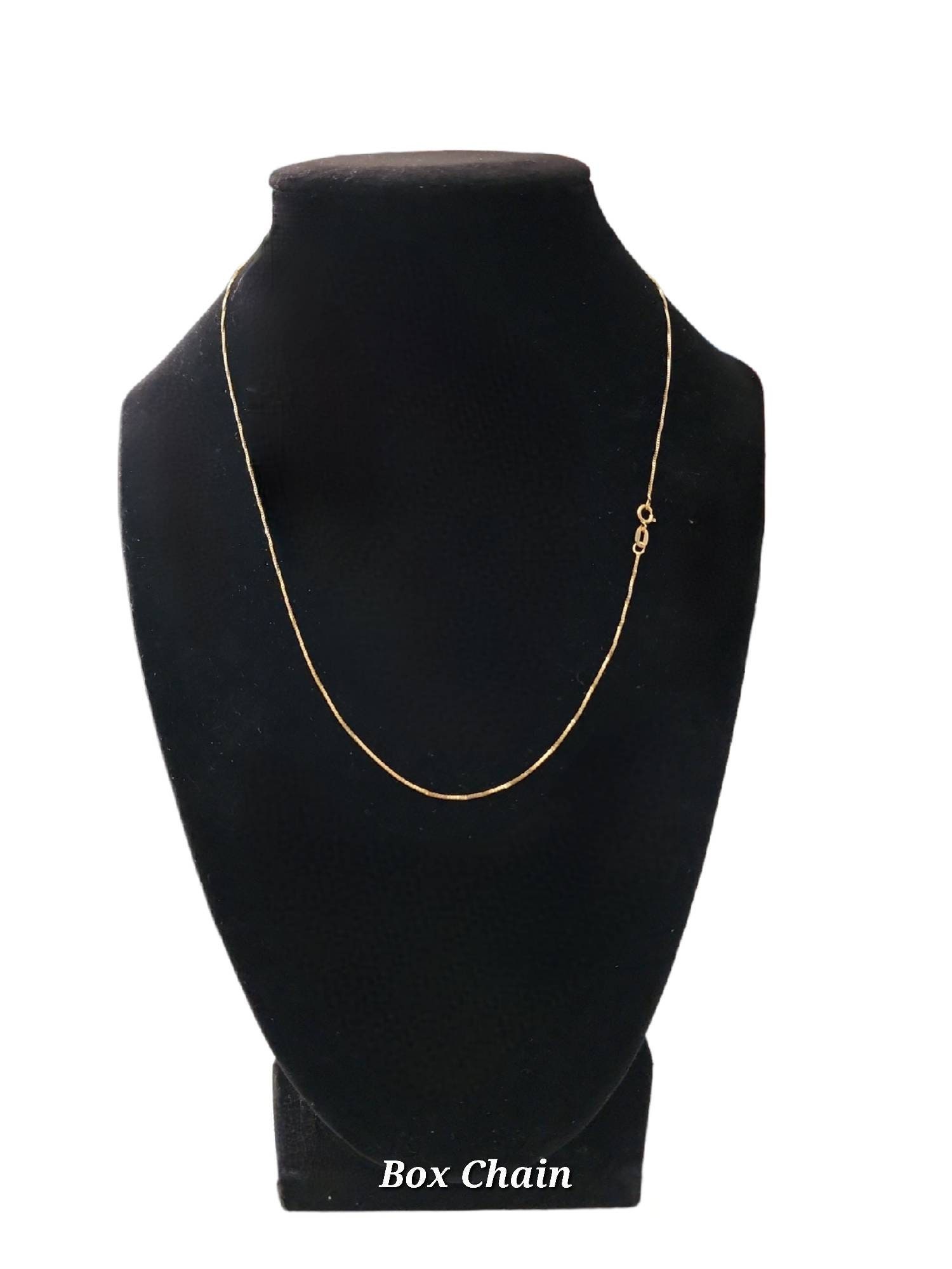 Box & Dancing Chain Necklaces, 18K Real Gold - Etsy
