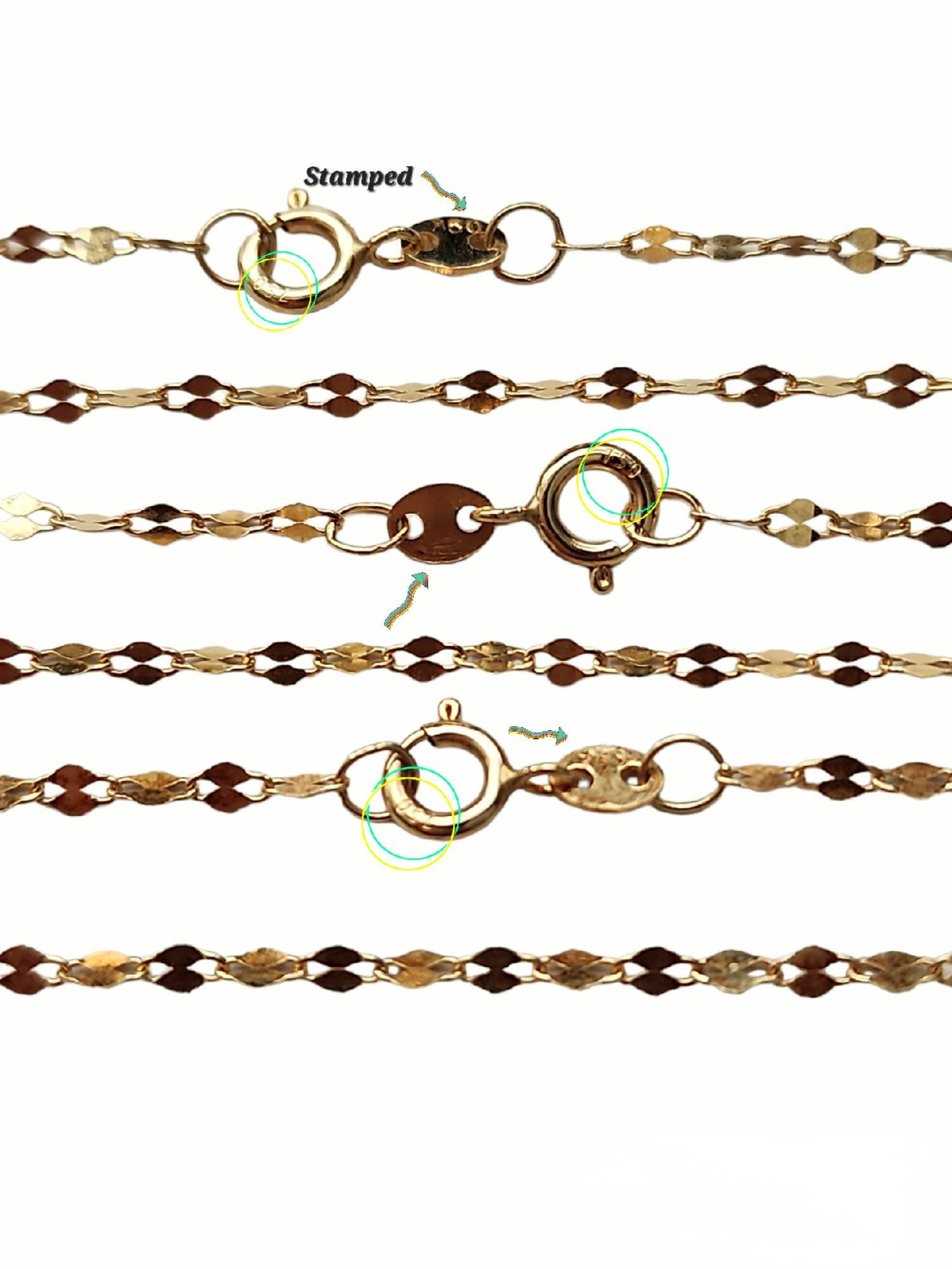 Box & Dancing Chain Necklaces, 18K Real Gold - Etsy