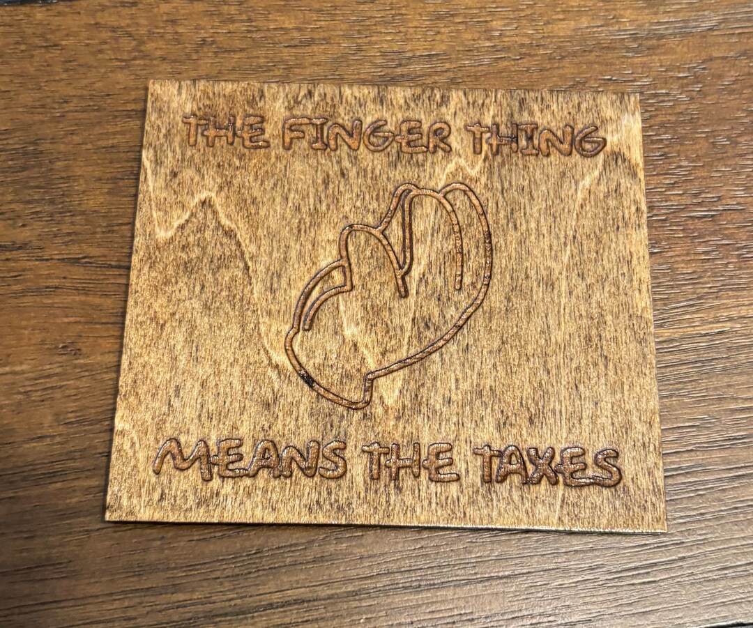 Simpsons Magnet: Stained Basswood, the Finger Thing Means the Taxes - Etsy
