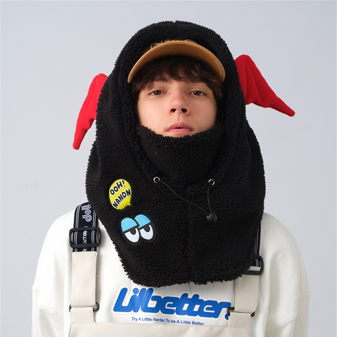 Black Bat Knit Ski Mask: Fleece Balaclava, Skiing/ Snowboard Sports ...
