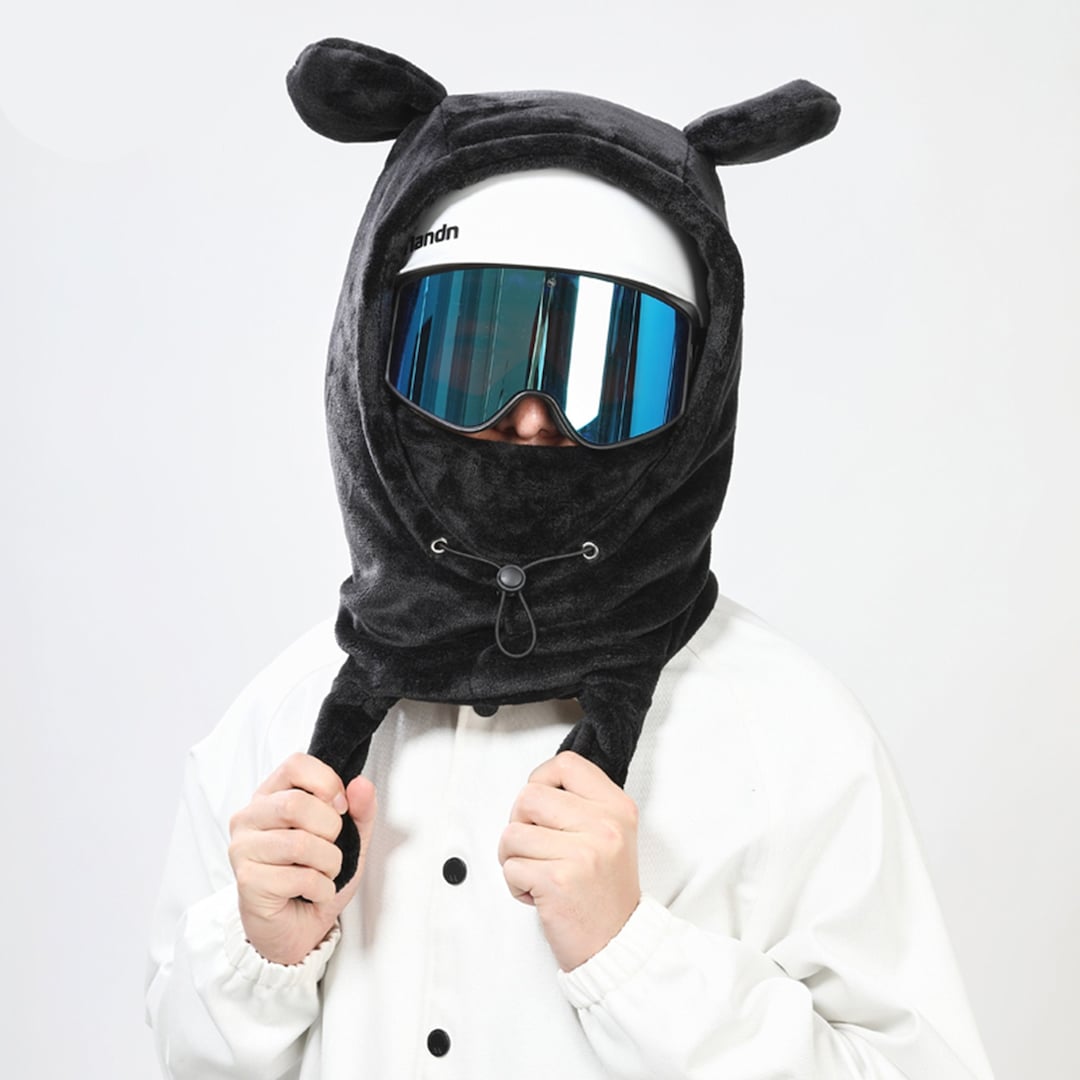 Black Bear Moving Ears Ski Mask Hats for Adults, Skiing/ Snowboard ...