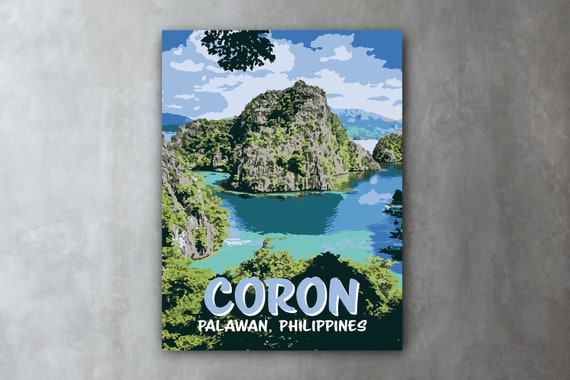 Coron Palawan Unframed Graphic Illustration Poster/Philippines | Etsy