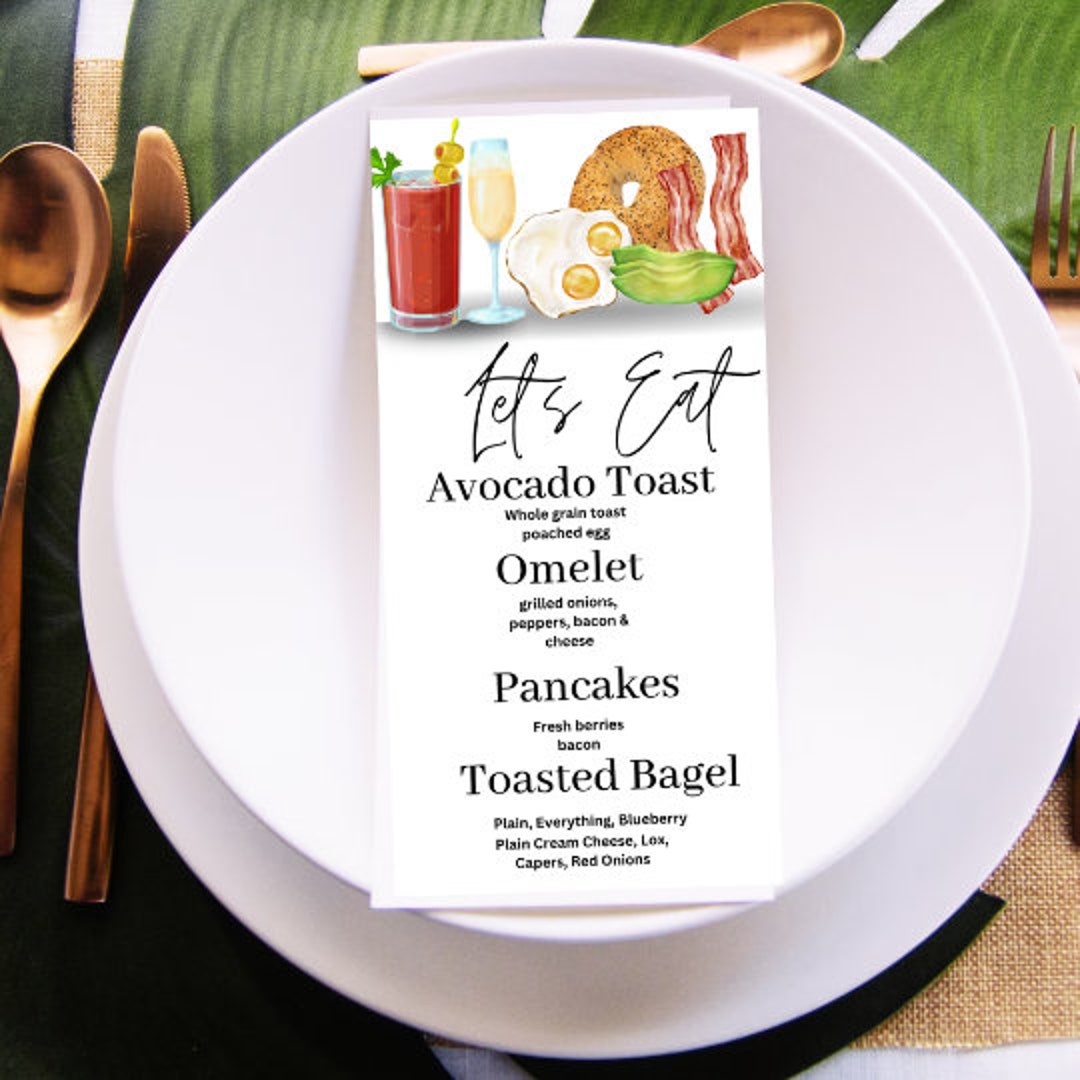 Custom Editable Brunch Breakfast Menu Template, Editable Breakfast Menu ...