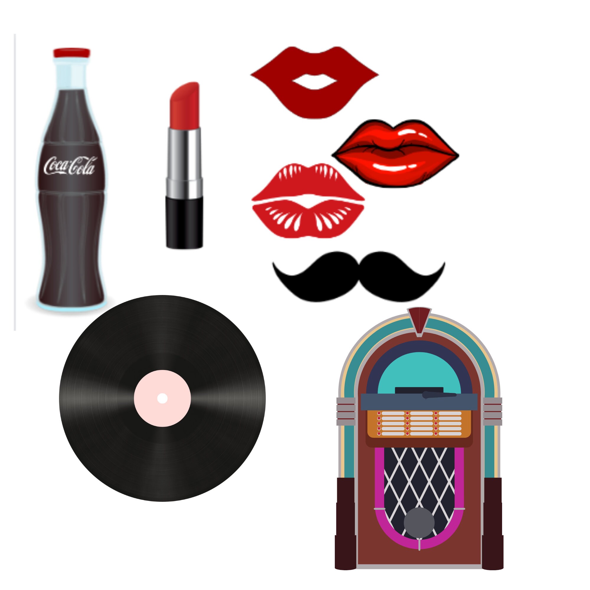 28 Printable 1950's Photo Booth Props, Retro Party Photo Booth Props ...