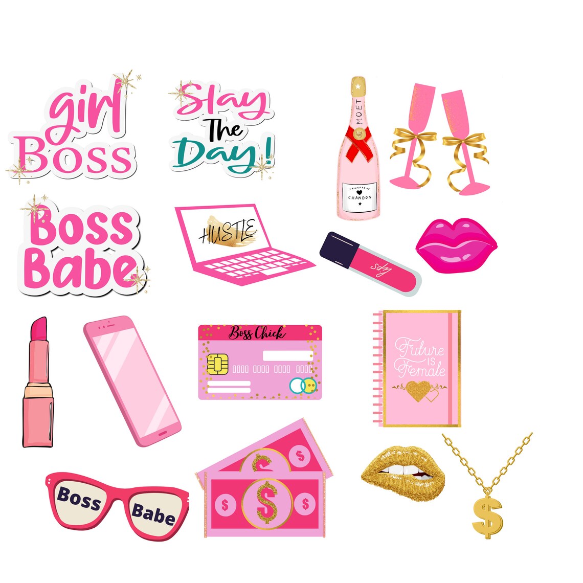 Printable 16 Boss Chick Party Photo Booth Props, Photo Booth Props ...