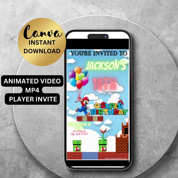 Super Mario Animated Birthday Card - Etsy