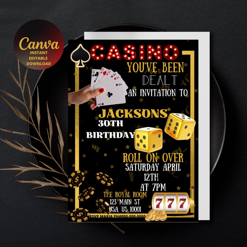 Editable Instant Download EDITABLE Poker Invitation, Poker Birthday ...
